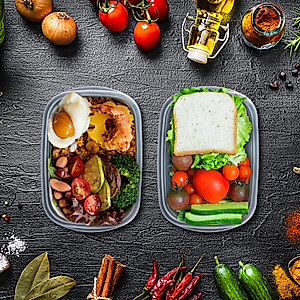 5PCS Food Containers Storage Sets(1000ML per Box),BPA-Free Rectangle Plastic Food Containers with Lids-Stackable Food Storage Box for School,Work,Travel and Meal Prep(Microwave and Fridge Safe)