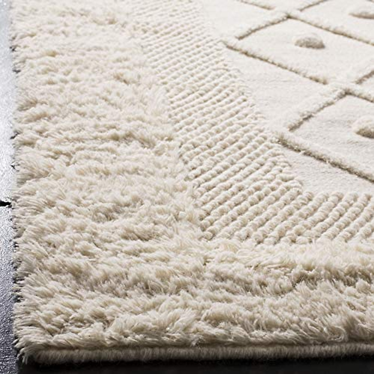 SAFAVIEH Kenya Collection 6' x 9' Ivory KNY952A Hand-Knotted Premium Wool Area Rug