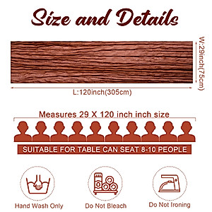 24 Pcs Cheesecloth Table Runner 10 Ft Wedding Gauze Terracotta Boho Rustic Cheese Cloth 120 Inch Long 29 Inch Wide Table Decor Bulk for Wedding Fall Decorations Thanksgiving Table Decor(Rust)