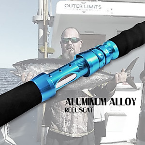 Fiblink Saltwater Graphite Jig Jigging Spinning Fishing Rod Deep Sea Jig Pole (6-Feet, Heavy, 80-120lbs)