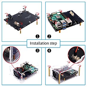 GeeekPi Acrylic Case with 4010 Fan (40mmx40mmx10mm) for Raspberry Pi 4 Model B X825 V2.0 2.5 inch SATA HDD/SSD Expansion Board & Raspberry Pi 4 Model B