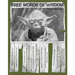 STAR WARS Men's Yoda Words of Wisdom T-Shirt - Military Green - Large