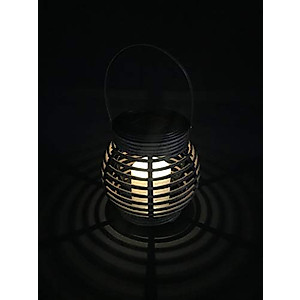Joyee Garden Ambient Solar Rattan Basket Candle Lamp