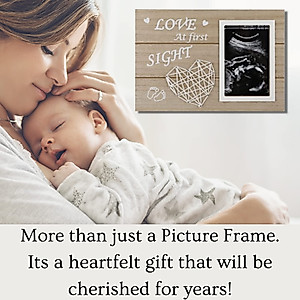Sonogram Picture Frame - First Time Parents Gifts - Keepsake Baby Ultrasound Frame - Expecting Parents Gift - Baby Shower - Love at First Sight - Pregnancy Gifts For First Time Moms – Nursery Decor