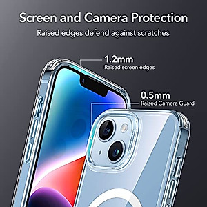 ESR for iPhone 14 Case/iPhone 13 Case, Compatible with MagSafe, Shockproof Military-Grade Protection, Magnetic Phone Case for iPhone 14/13, Classic Hybrid Case (HaloLock), Clear