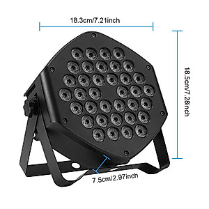 LUNSY RGB Stage Lighting 2Pack, 36LED Dj Par Lights, Uplighting for Events, Sound Activated, Remote and DMX Control, for Wedding, Party, Concert, Festival