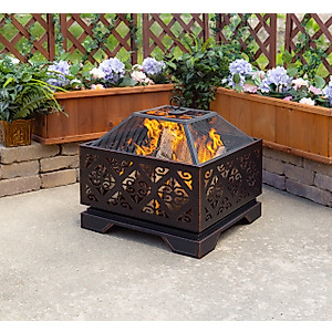 Pleasant Hearth OFW118S fire Pit, Rubbed Bronze