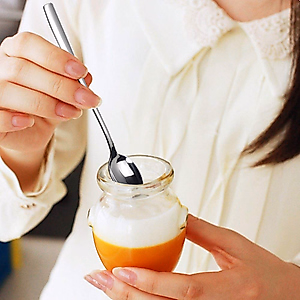 HOMMP Long Handle Iced Tea Spoon, Stainless Steel Ice Cream Spoon, Set of 16