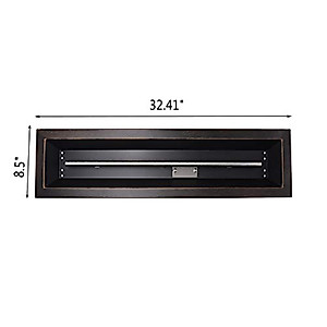 Skyflame 30" by 6" Linear Drop-in Fire Pit Pan and Burner Kit for Natural Gas/Propane, Steel Fire Pit Insert Burner for DIY Fire Pit and Fireplace