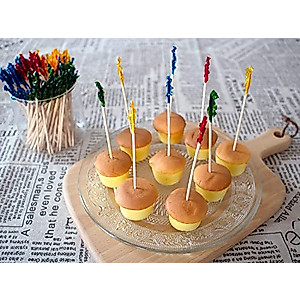 BLUE TOP Wood Frill Picks Toothpicks 4 Inch Pack 1000,Cocktail Party Toothpicks for Fruit,Appetizers,Club Sandwiches,Parties.