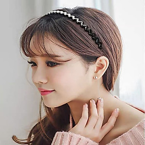 HipGirl Mens Headbands/Womens Headbands, Black Hair Band Men Accessories,Plastic Headband Face Wash Headband, Hair Bands Men and Hair Bands for Women's Hair-3ct Comb Headband Black Headband for Men