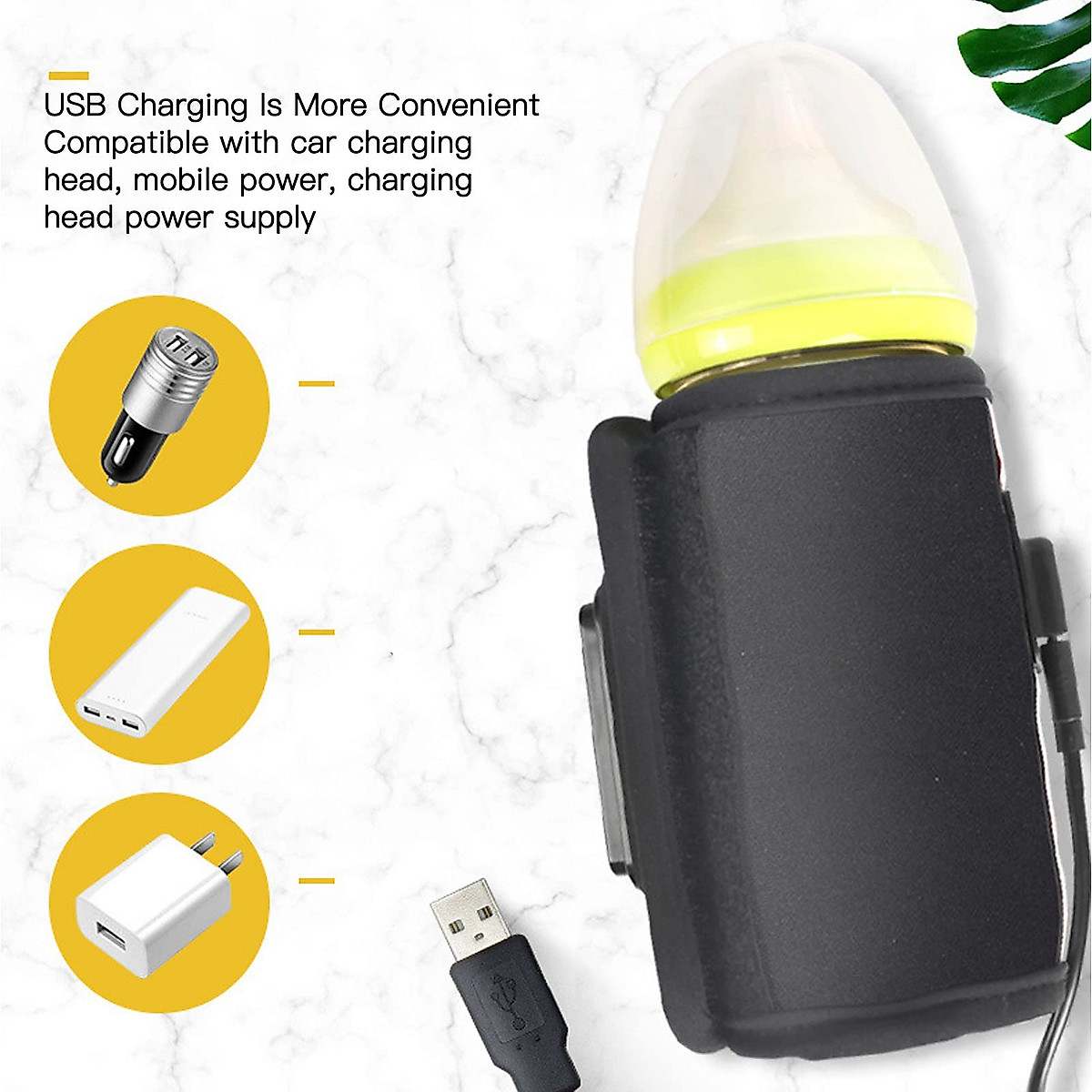 Bottle Warmer, Milk Warmer Bag Constant Temperature Quick Heating USB Insulated Baby Car Travel Heat Thermal Breast USB Bottle Warmer for Home Outdoor Indoor Traveling Driving