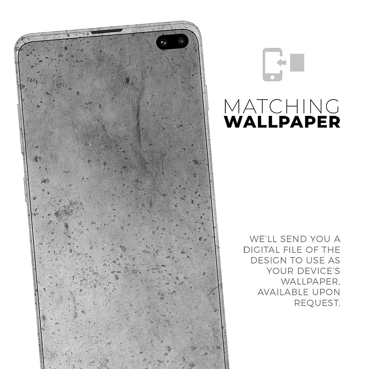 DesignSkinz Concrete Grunge Texture Protective Vinyl Decal Wrap Skin Cover Compatible with The Samsung Galaxy S20 (Screen Trim & Back Glass Skin)