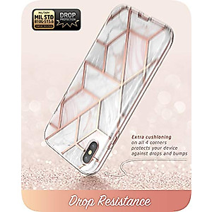 i-Blason Cosmo Full-Body Case for iPhone Xs/ iPhone X Case 2018 Release, Marble, 5.8"