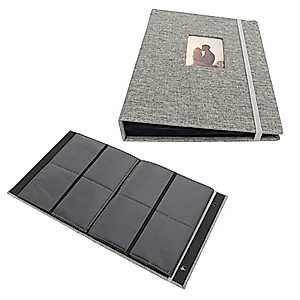 Photo Album, Mini Large Capacity Delicate Lightweight Photo Album for Ticket (Grey)