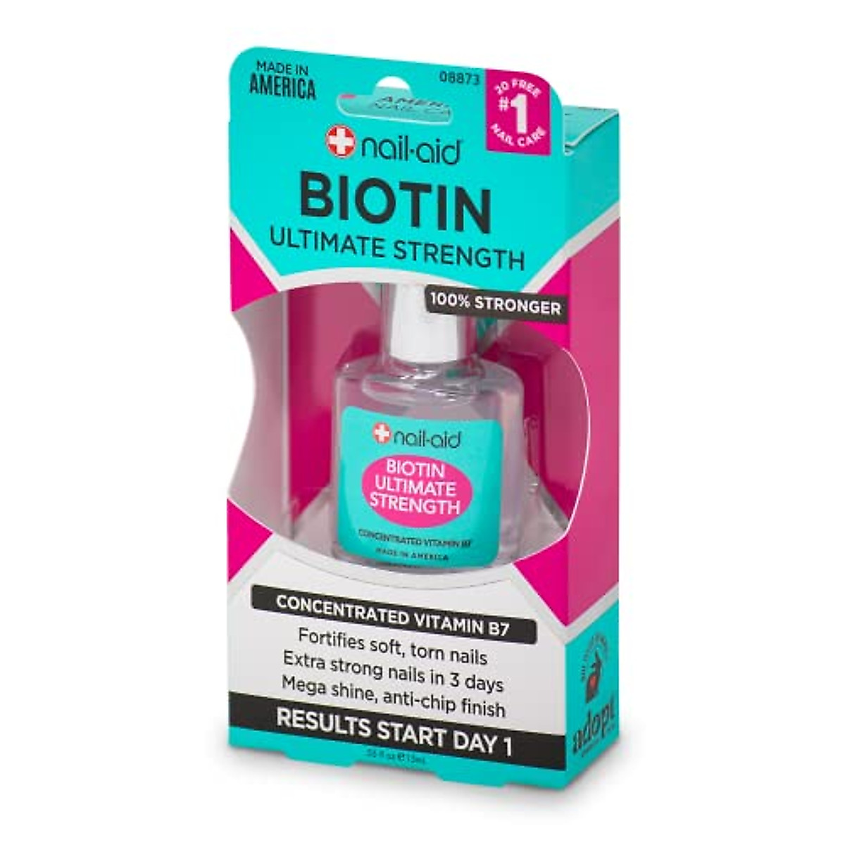 Nail-Aid Biotin Ultimate Strength - Nail Treatment & Strengthener - Clear, 0.55 Fl Oz (08873)