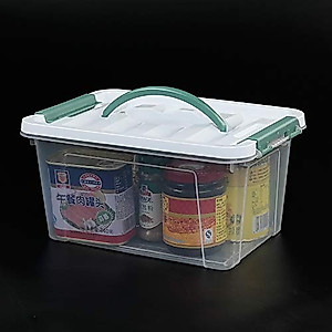 Pekky 6 Quart Storage Container Box with Handle and Latching Fresh Design, Small Toy Organizer Bin, 2-Packs