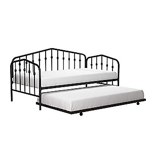 Novogratz Bushwick Metal Daybed & Trundle, Twin Size Frame, Black