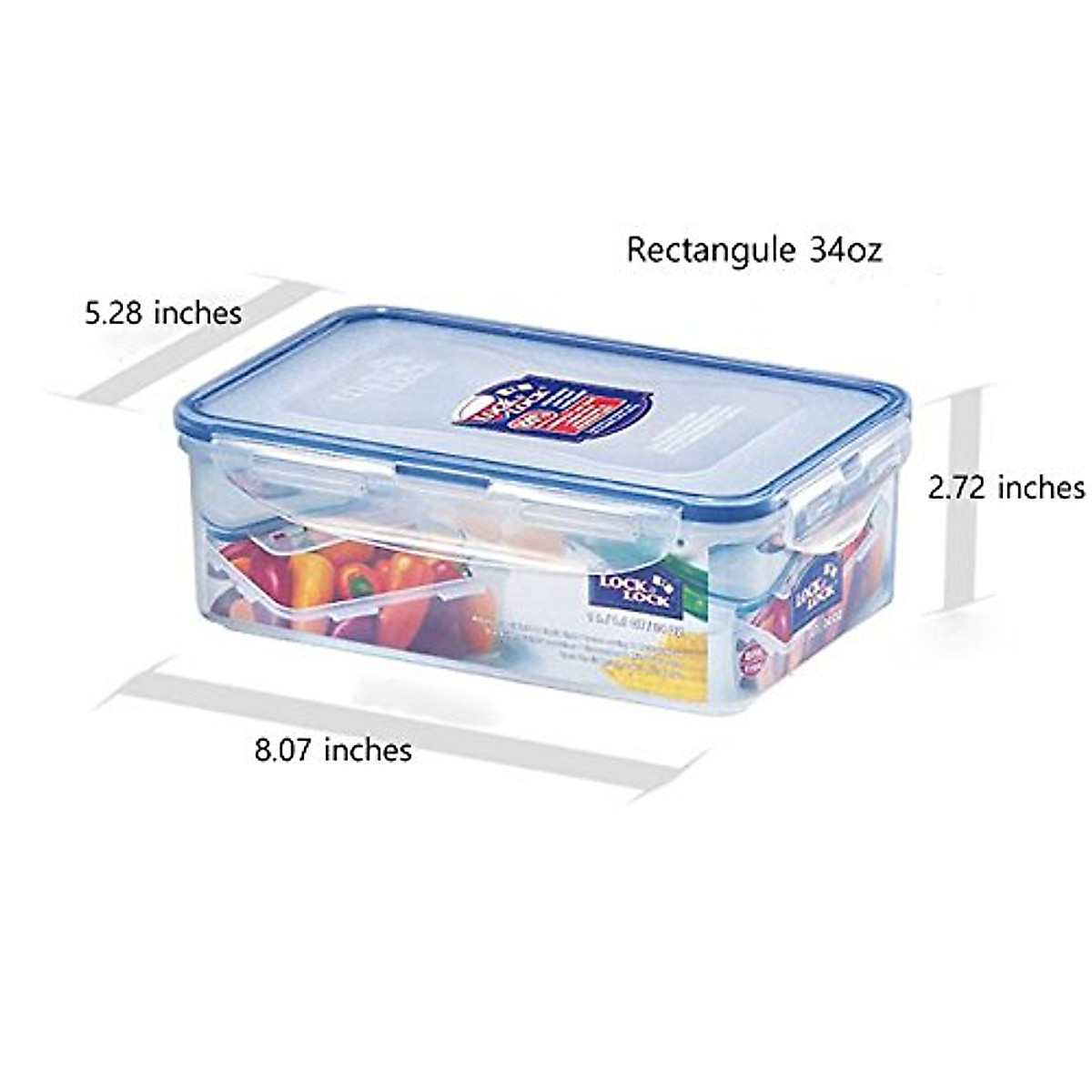 Lock & Lock Plastic Food Storage Airtight Container Set (2300ml/78oz+1000ml/34oz+(180ml/6oz×2))