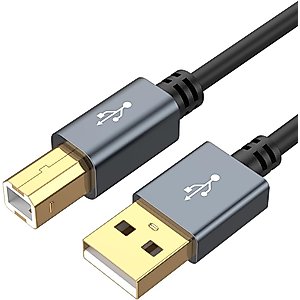 CableCreation [2-Pack] USB Printer Cable 5FT, USB 2.0 Printer Cable to Computer USB to USB B Printer Cord for HP, Brother, Epson, Canon, Piano, Dac, Aluminum Case, Space Gray 1.5m