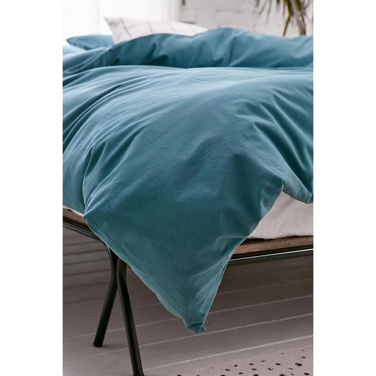The Bed Linen Queen Duvet Cover Set with 3 Piece Soft Linen Bedding Set 1 Duvet Cover with 2 Pillowcase Luxurious (Ocean Blue)