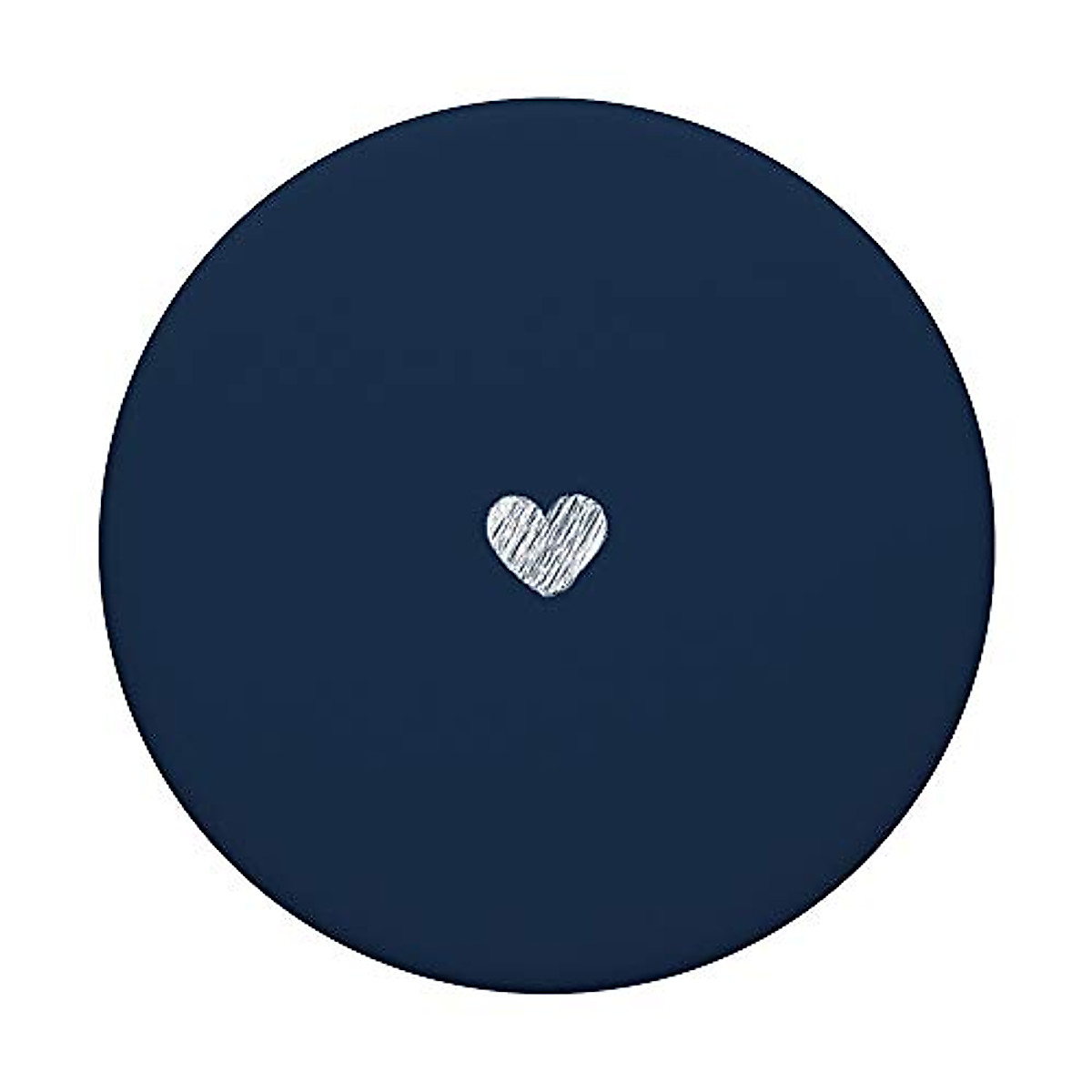 Cute White Heart Hand Drawn Minimalist in Dark Blue PopSockets PopGrip: Swappable Grip for Phones & Tablets