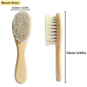 Molylove Wooden Baby Hair Brush for Newborns & Toddlers, Super Soft Goat Bristles Hair Brush, Toddler Hair Brush,Ideal for Cradle Cap, Perfect Baby Registry Gift