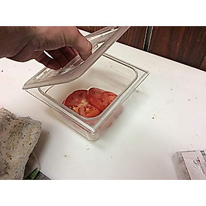 YBSVO 1/6 Size Clear Polycarbonate Food Pan Lid with Handle- Pack of 6