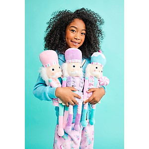 iscream Soft Plush 18.5" Nutcracker Embroidered Accent Holiday Pillow - Pink