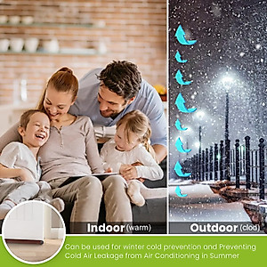 Kepfire Adjustable Under Door Draft Blocker 37 Inch for Double Doors - Noise Reducing & Dust Resistant Insulation Strip, Brown