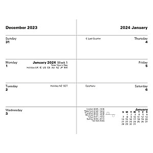 Letts Classic Mini Pocket 2024 week to view diary Sunday start - dark blue