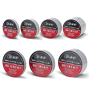 STARREY Flexible Reflective Tape White Silver 1 Inch X 15 Feet High Intensity Grade DOT-C2 Safety Tape Waterproof Conspicuity Trailer Reflector