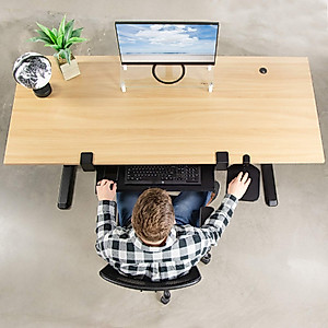 VIVO Desk Clamp Adjustable Computer Mouse Pad and Device Holder Extended Rotating Platform Tray, Fits up to 2 inch Desktops, Black, MOUNT-MS01A