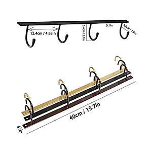 YQBOOM Mug Hanger Under Cabinet 3 Pcs Iron Mug Rack Wall Mounted Coffee Cup Hanging Rack Mug Storage Organizer for Kitchen Dining Bar Bronze