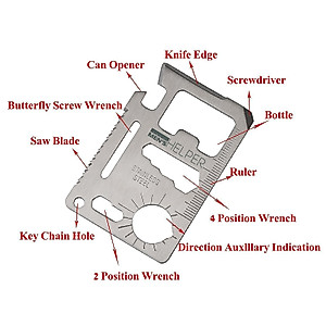 BELURSUS Multitool Wallet Pocket Card - Multi-Tool Survival Camping Kit - Credit Card Size Multipurpose Bottle Opener, Can Opener, Pocket Knife, Lock pick - Best Gift for Men - 14 in 1-1 Pack!