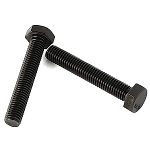 M8 x 60mm Hex Head Screw Bolts, Fully Threaded, Alloy Steel Grade 12.9, Black Oxide Finish, Quantity 10