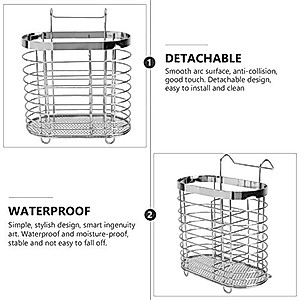Cabilock Stainless Steel Utensil Drying Rack Basket Holder with Hook No Drilling Chopsticks Holder Spoon Fork Drainer Fork Basket Flatware Hanging Rack