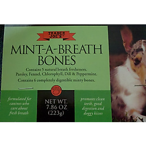Trader Joe's Mint-A-Breath Dog Bones, 6 Bones (Pack of 2)