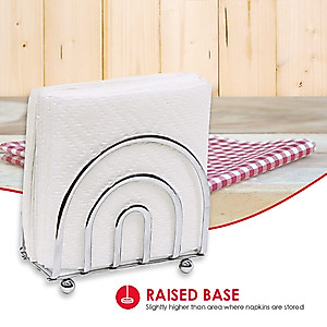 Home Basics Paper Napkin Holder/ Freestanding Tissue Dispenser For Kitchen Countertops, Dining Table, Picnic Table, Indoor & Outdoor Use, Durable Storage and Organization Option (Chrome)