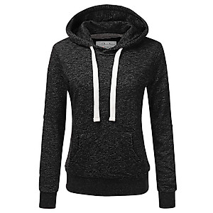 DOUBLJU Basic Lightweight Pullover Sweater Top Essential Comfy Casual Hoodie Sweatshirt for Womens Clothes with Plus Size
