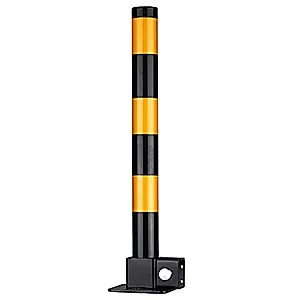 Car Parking Space Lock Bollard Lockable Folding Security Post Bollard Parking Post Easy Installation with Keys(Black Yellow)(Black Yellow) (Black Yellow) (Black Yellow)