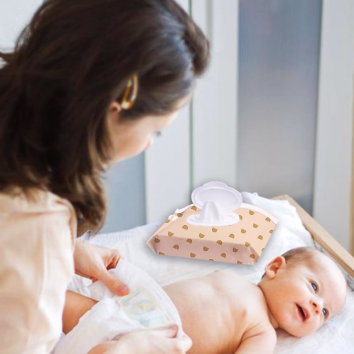 3 Pack Baby Wipes Dispenser，Baby Wipe Holder for Travel，Boho Wipes Container， Reusable Wet Wipes Pouch Portable refillable Wipe Holder for Travel