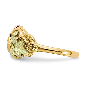 10K Tri Color Black Hills Gold Flower Ring Size 7