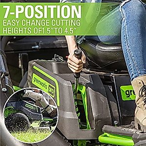 Greenworks PRO 80V 42” Electric Lawn Tractor, Riding Lawn Mower with (6) 4.0Ah Batteries and (3) Dual Port Turbo Chargers Included