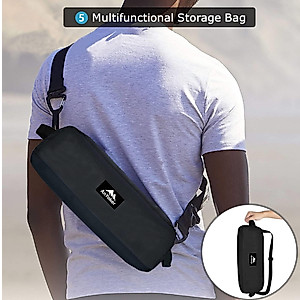 AnYoker Camping Chair, Compact Backpacking Chair, Portable Folding Chair, Beach Chair with Side Pocket and headrest, Lightweight Hiking ChairZZQH (Black)