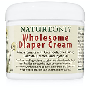 Nature Only Wholesome Diaper Cream. Calm, Nourish and Soothe Diaper Rash. Natural & Organic - 4 oz (Pack of 1)