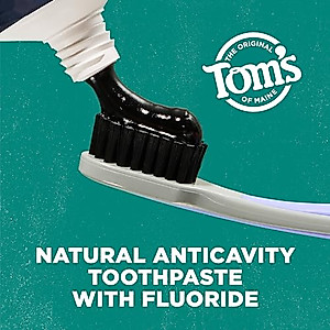 Tom's of Maine Activated Charcoal Whitening Toothpaste with Fluoride, Peppermint, 4.7 oz. 3-Pack (Packaging May Vary)