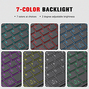 Fintie Keyboard Case - 2017/2015 iPad Pro 12.9 inch (Old Model) 1st & 2nd Gen Case, Soft TPU Protective Cover, [7 Color Backlit] Magnetically Detachable Wireless Bluetooth Keyboard, Composition B