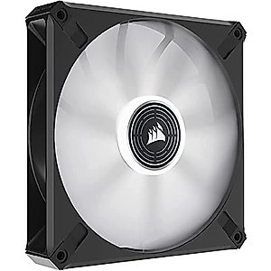 CORSAIR ML140 LED Elite, 140mm Magnetic Levitation White LED Fan with AirGuide, Single Pack, Black