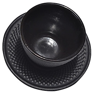 Veemoon Japanese Tea Cups Set Cast Iron Tea Cup with Saucer Asian Tea Cups Tea Mug Chinese Kung Fu Tea Cup Gaiwan for Home Restaurant